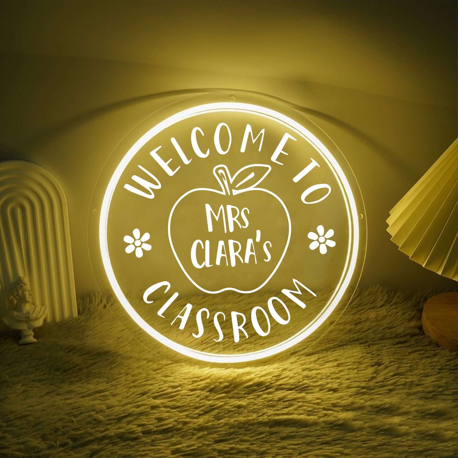 Custom Classroom Neon Sign, Teacher Name Neon Sign, Teacher Door Neon ...