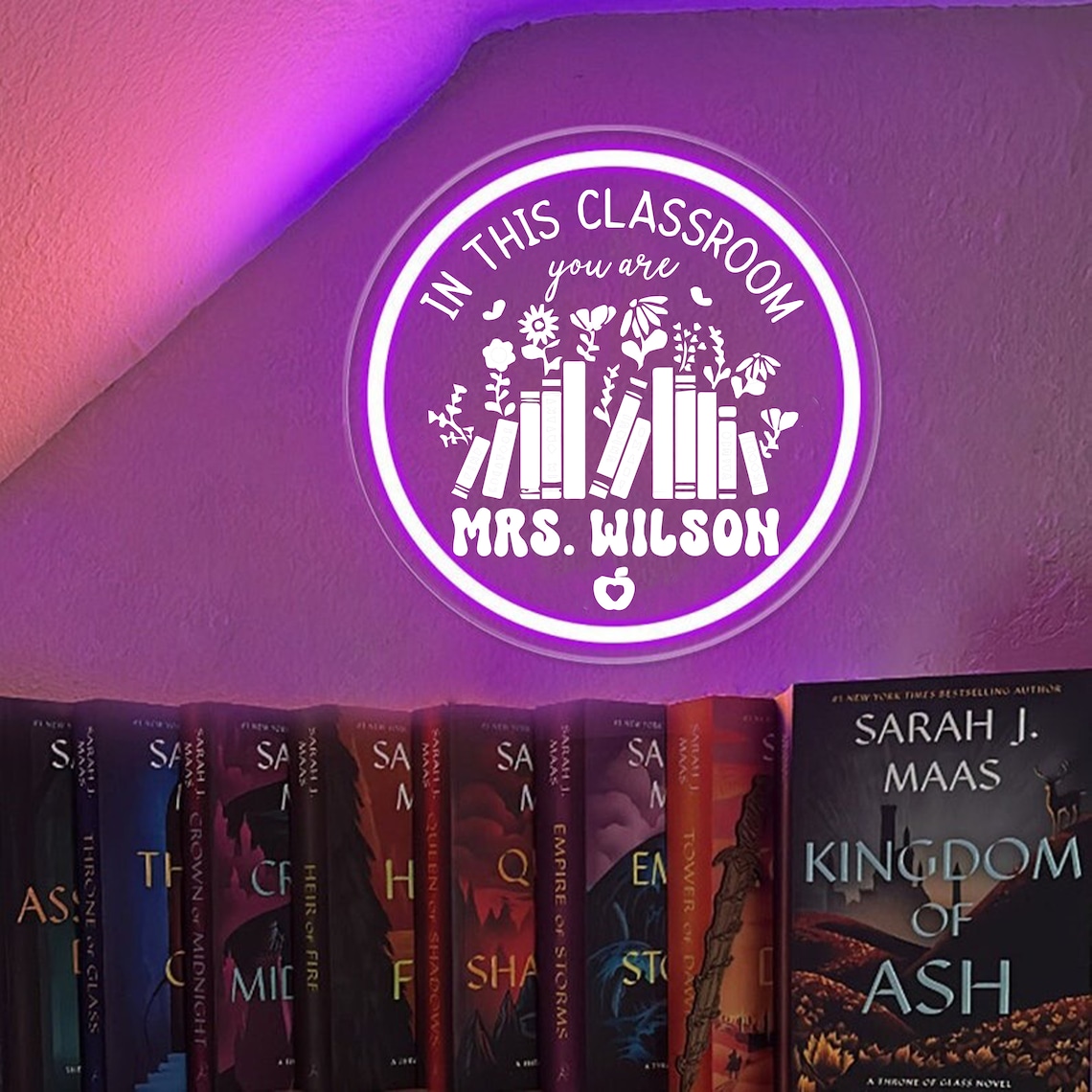 Custom Classroom Neon Sign, Teacher Name Neon Sign, Teacher Door Neon ...