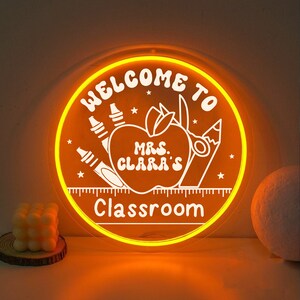Custom Classroom Neon Sign, Teacher Name Neon Sign, Teacher Door Neon ...