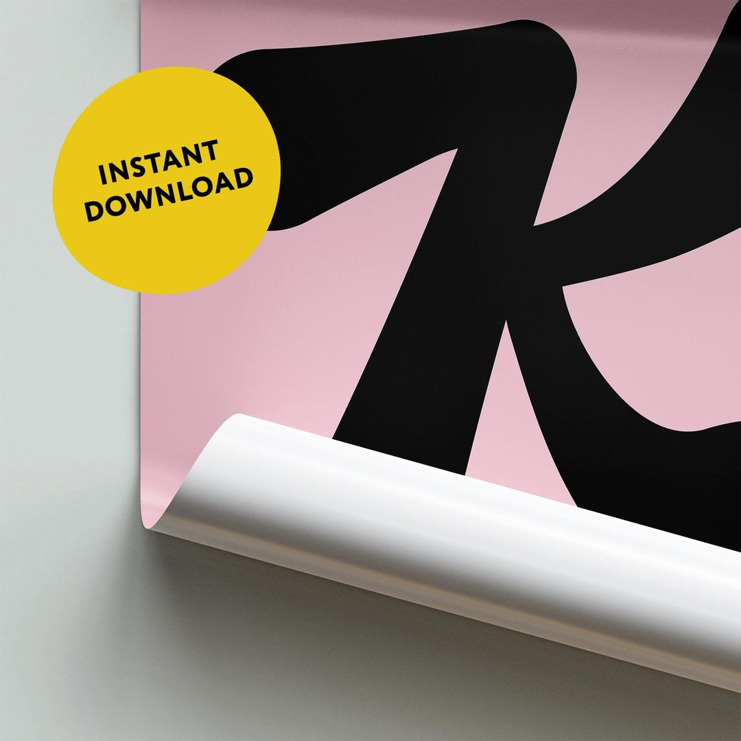 Letter K Printable Poster, Custom Font Monogram (instant Download) - Etsy