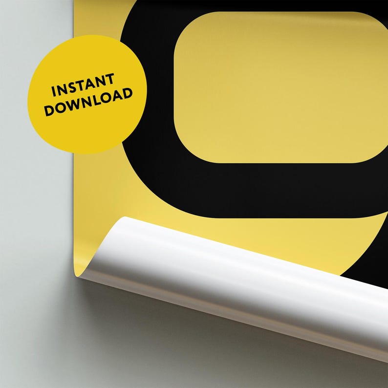 NUMBER PRINTABLE POSTER Number 9. Custom Made Font. Figure. Digit. Nine ...