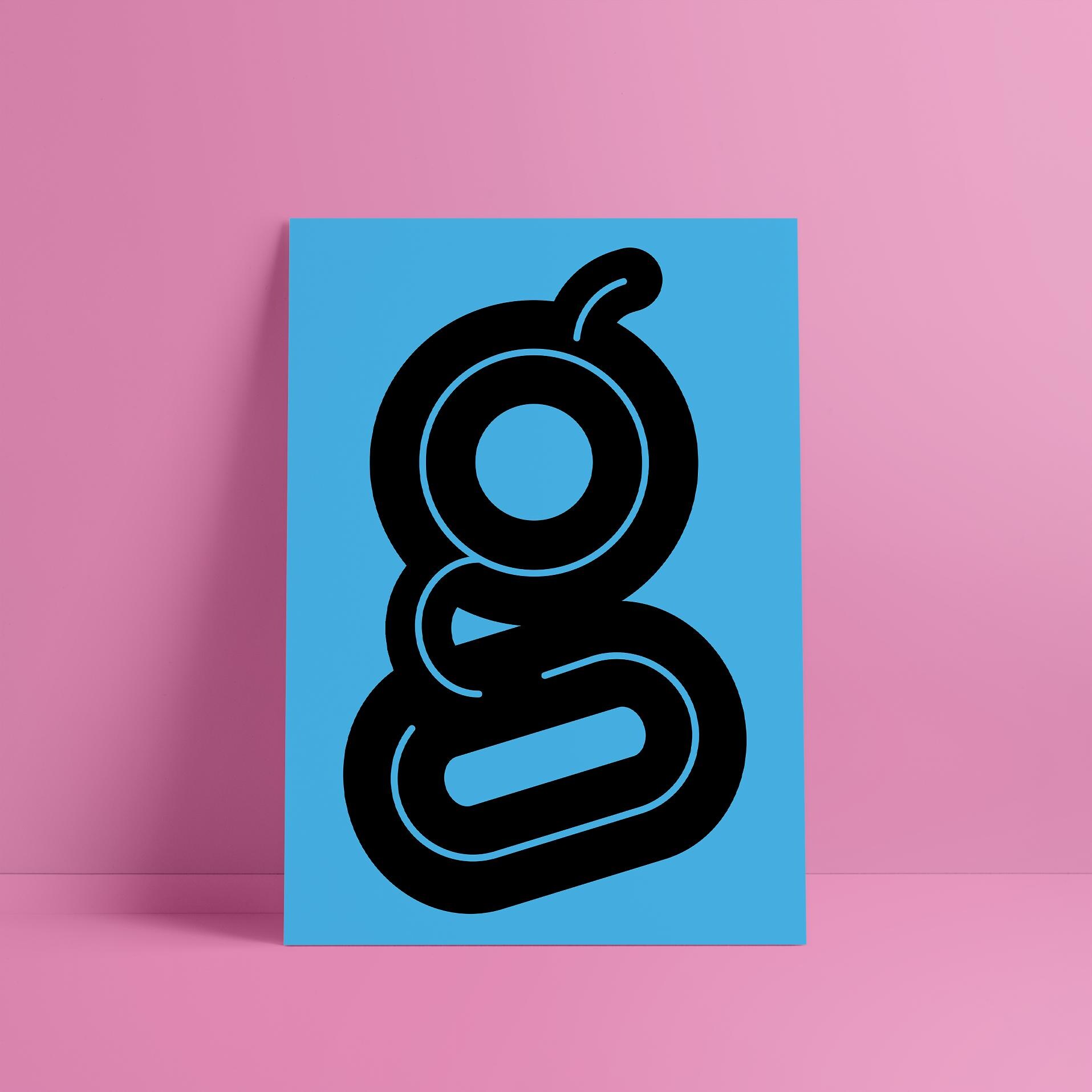 ALPHABET PRINTABLE POSTER Letter G. Custom Made Font. Typographic ...