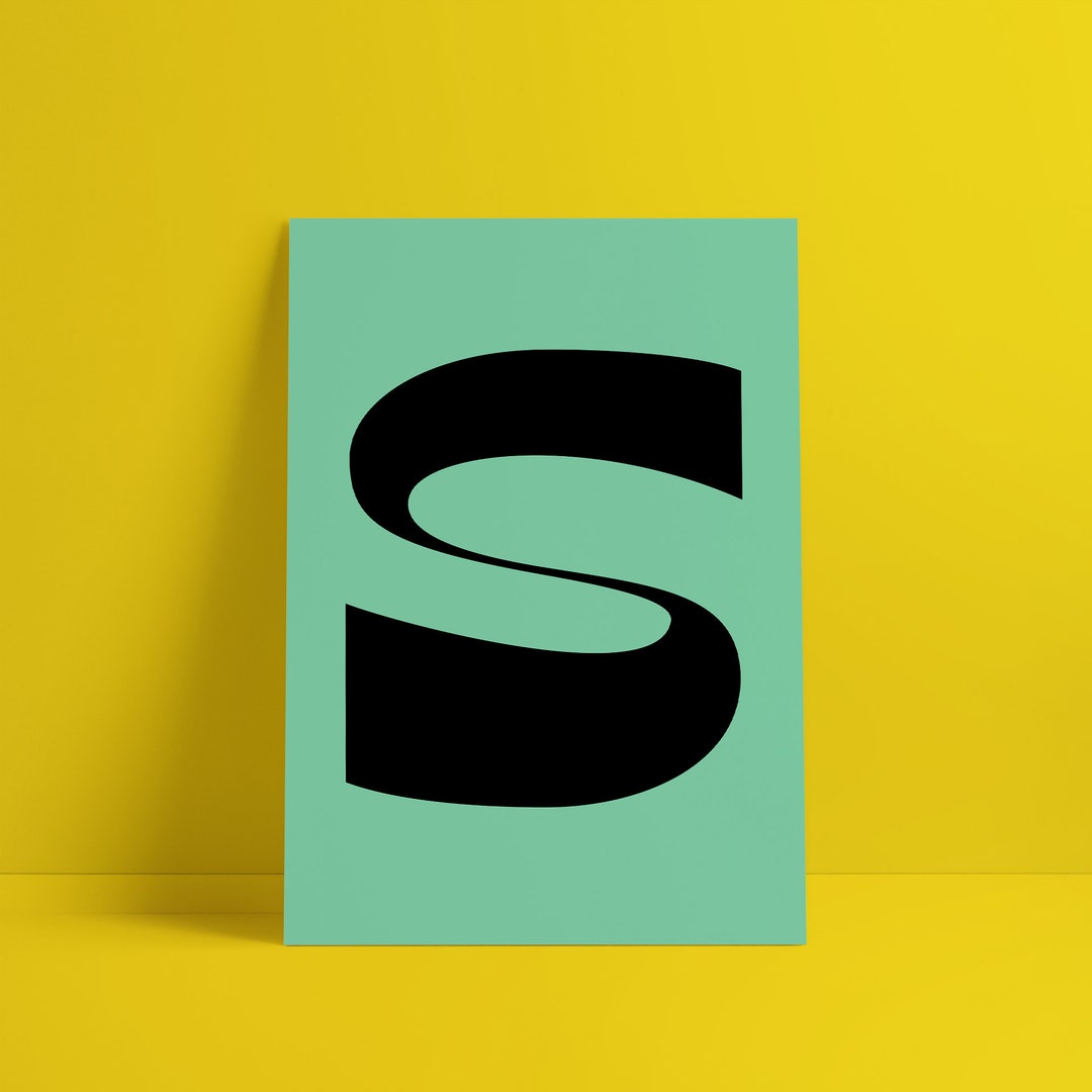 ALPHABET PRINTABLE POSTER Letter S. Custom Made Font. Typographic ...