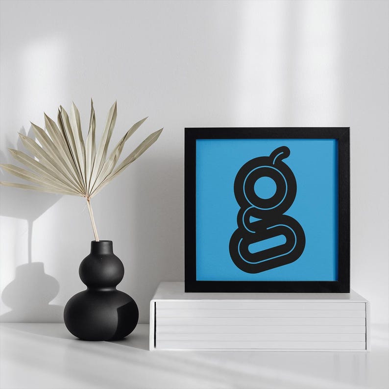 ALPHABET PRINTABLE POSTER Letter G. Custom Made Font. Typographic ...