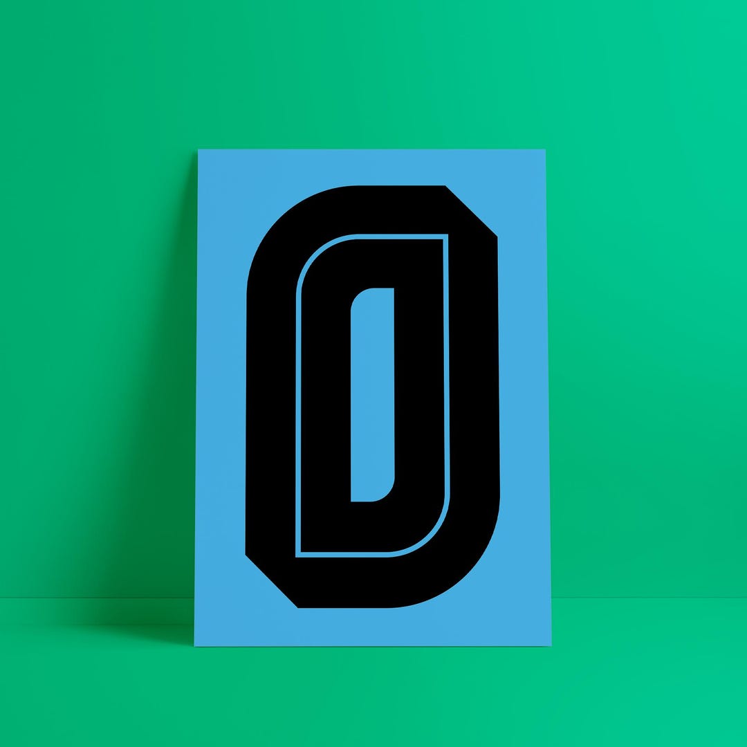 NUMBER PRINTABLE POSTER Number 0. Custom Made Font. Figure. Digit ...