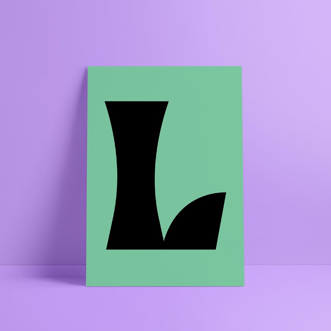 ALPHABET PRINTABLE POSTER Letter L. Custom Made Font. Typographic ...