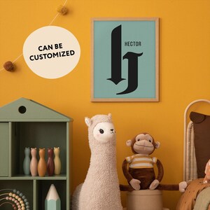 ALPHABET PRINTABLE POSTER Letter H. Custom Made Font. Typographic ...