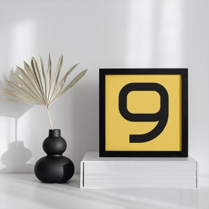 NUMBER PRINTABLE POSTER Number 9. Custom Made Font. Figure. Digit. Nine ...