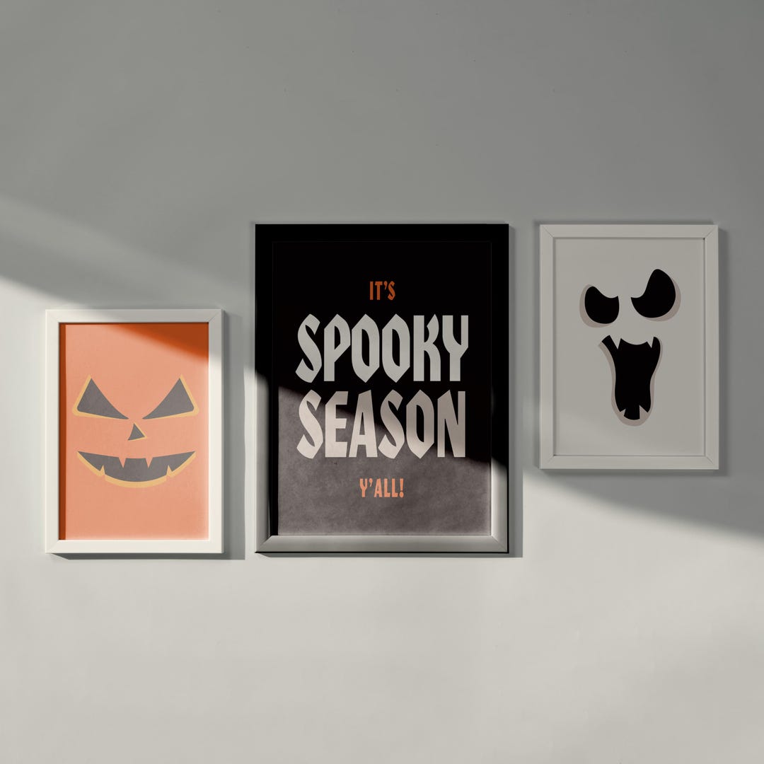 HALLOWEEN PRINTABLE POSTERS. Spooky Season. Pumpkin. Ghost. Wall Art ...