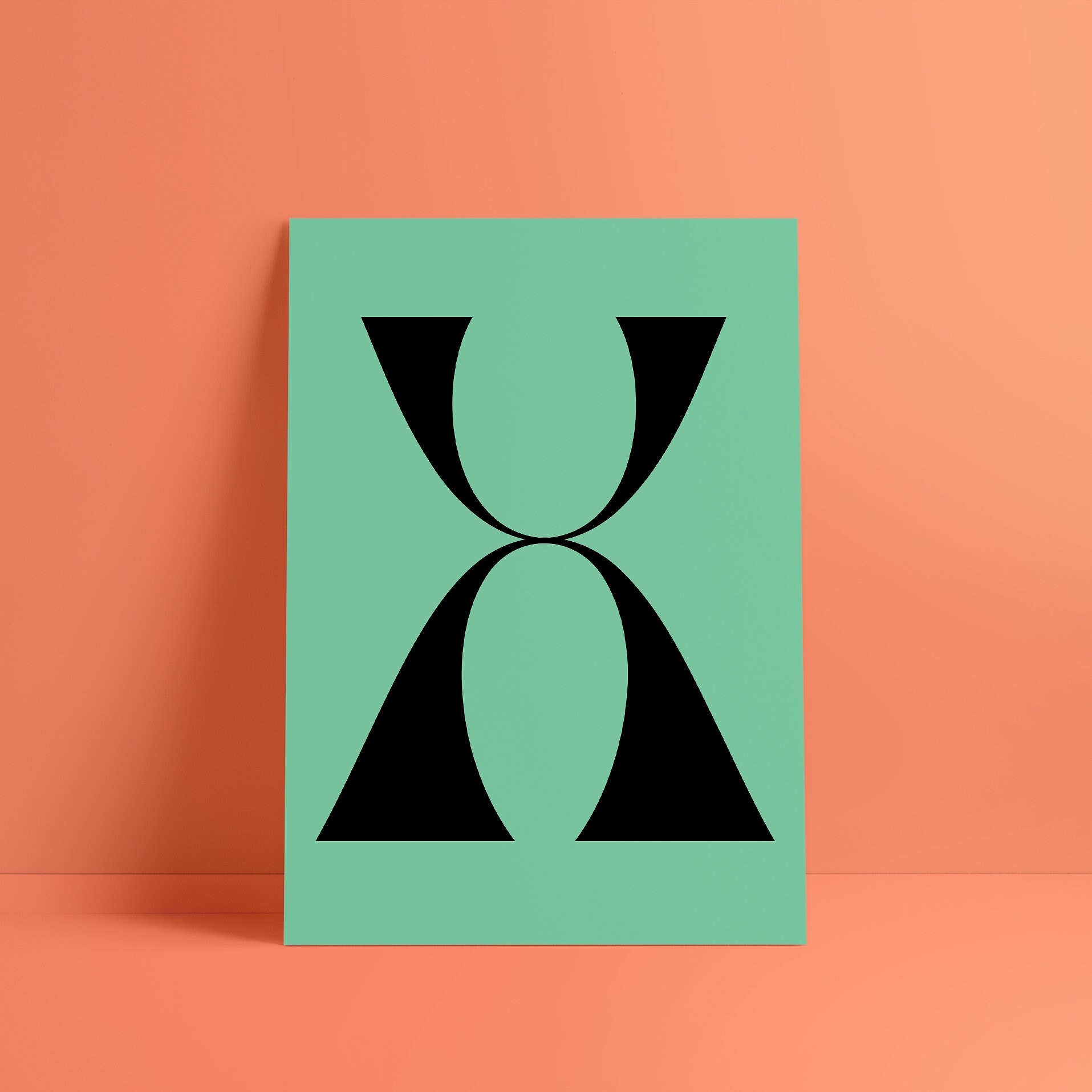 Letter X Printable Poster, Custom Typographic Monogram (instant ...