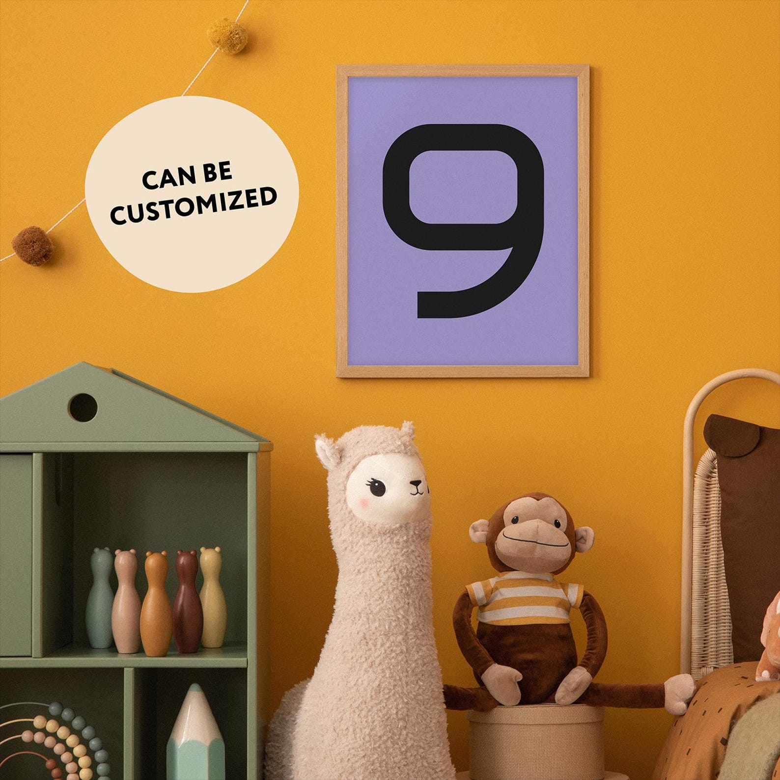 Number 9 Printable Poster, Custom Font (instant Download) - Etsy