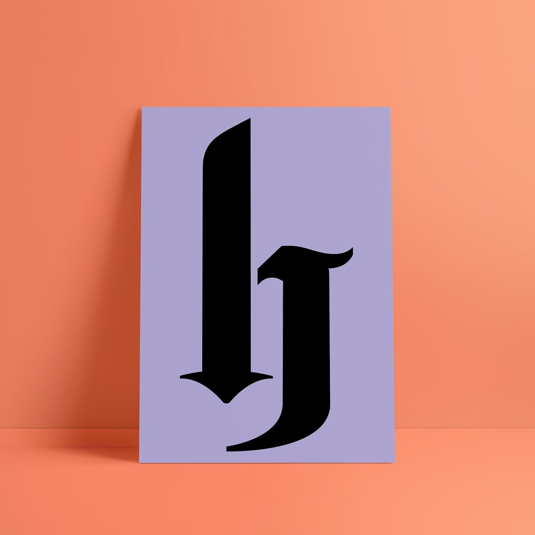 ALPHABET PRINTABLE POSTER Letter H. Custom Made Font. Typographic ...