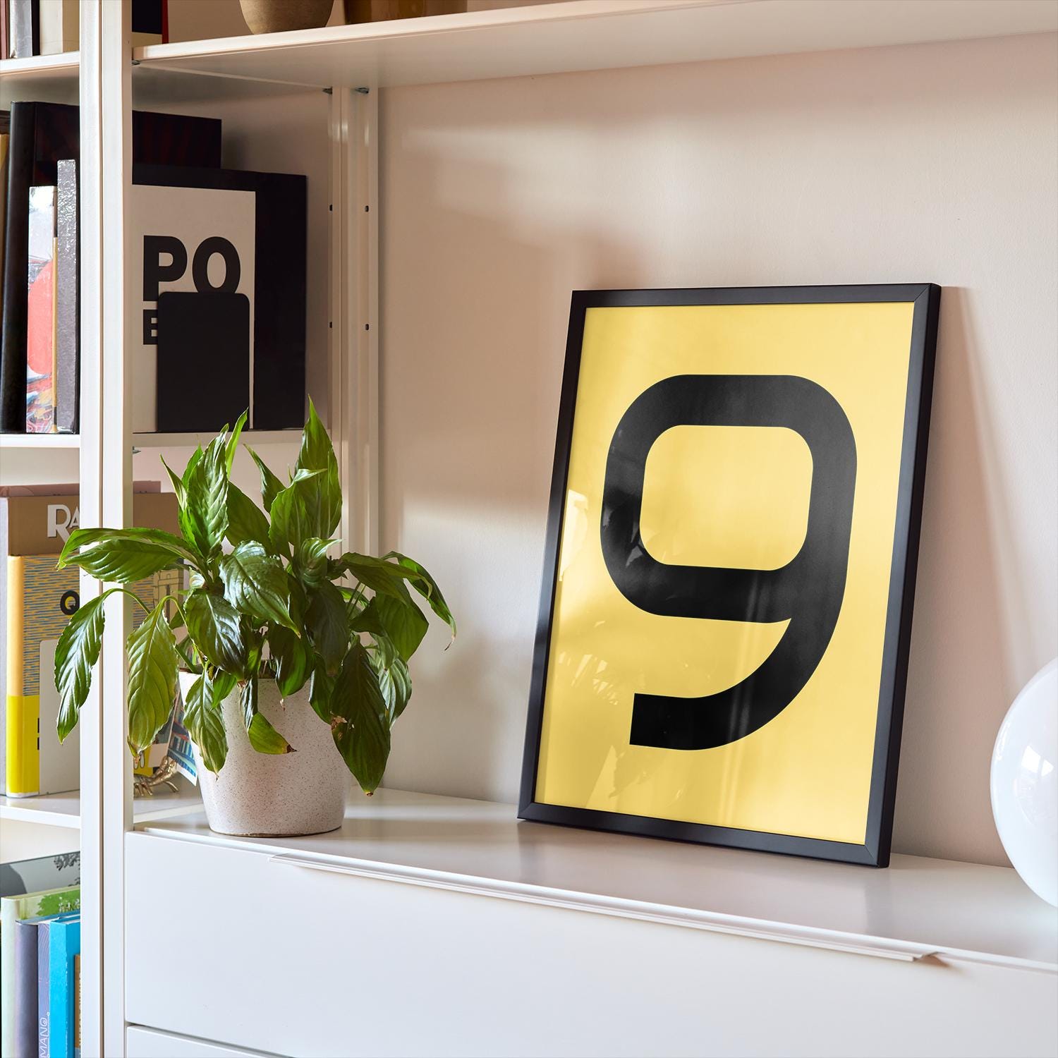 NUMBER PRINTABLE POSTER Number 9. Custom Made Font. Figure. Digit. Nine ...