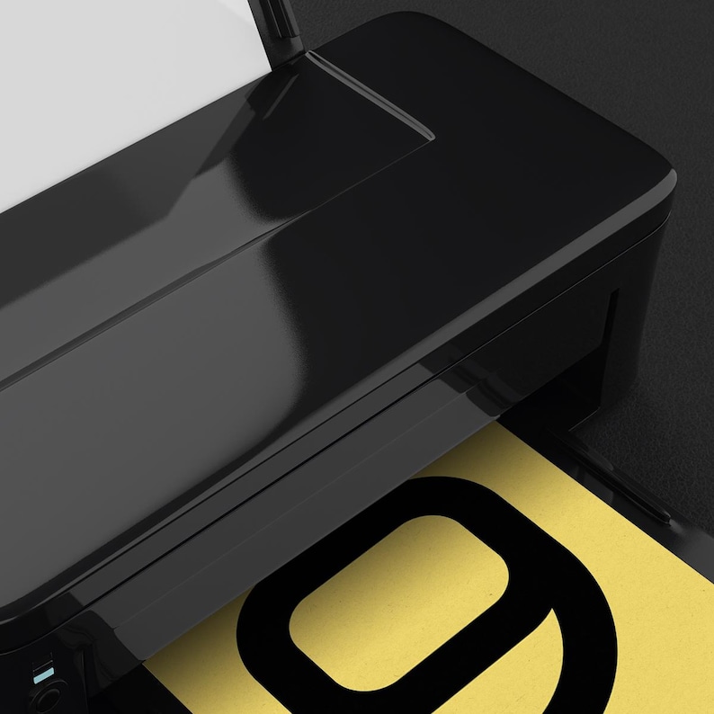 NUMBER PRINTABLE POSTER Number 9. Custom Made Font. Figure. Digit. Nine ...