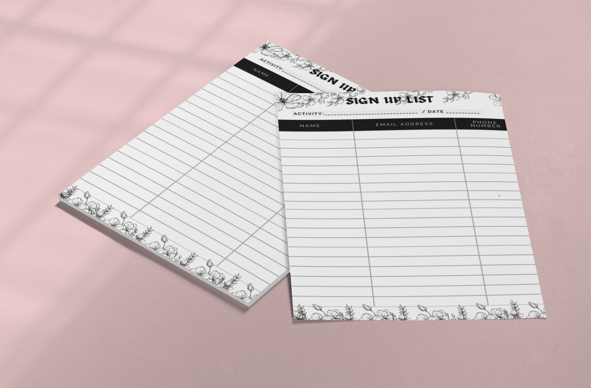 Printable Sign up Sheet, Email Sign Up, Customer Sign In, Sign up Form ...