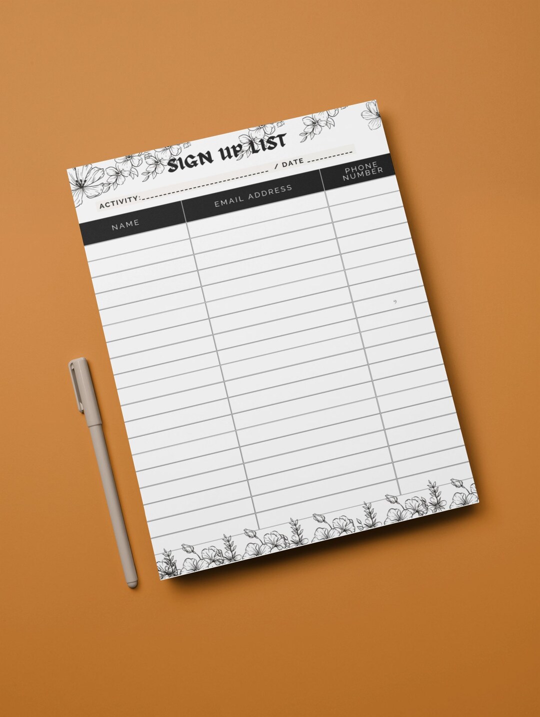 Printable Sign up Sheet, Email Sign Up, Customer Sign In, Sign up Form ...
