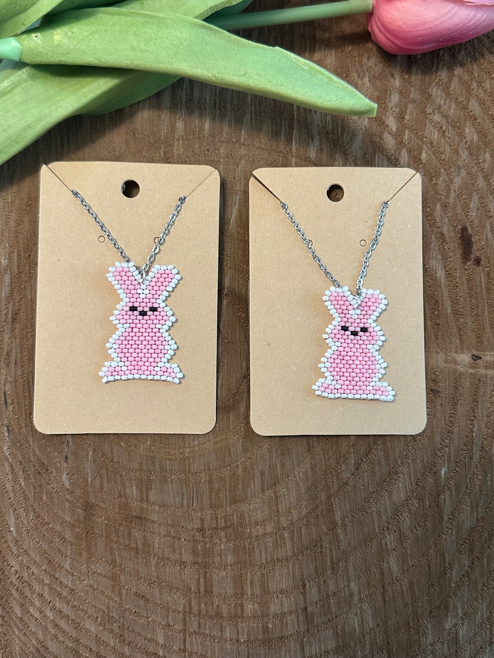 Easter Bunny Peeps Necklace - Silver Stainless Steel - Etsy