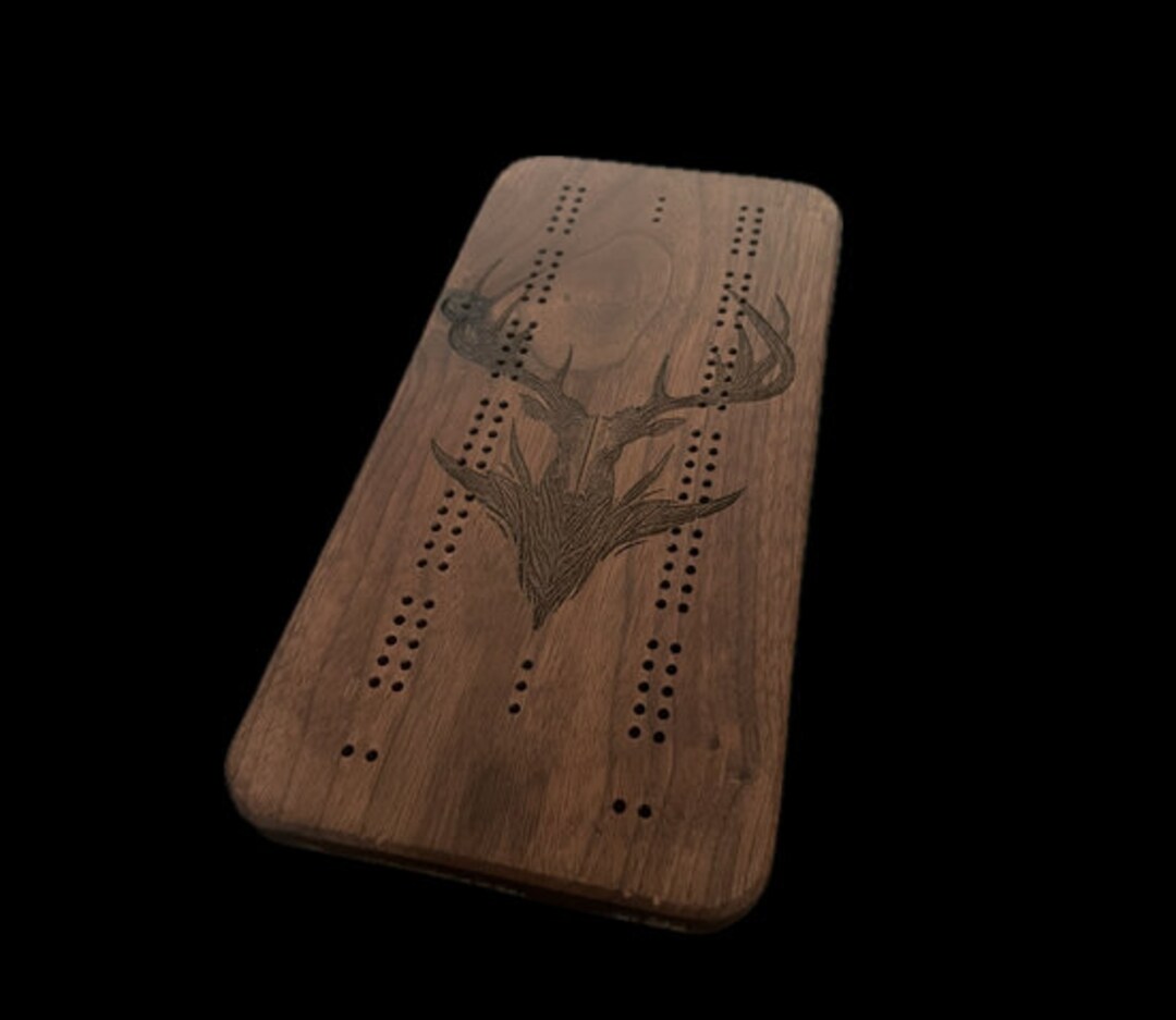 Handmade Wooden Cribbage Board With Deer Design and Metal Pegs - Etsy