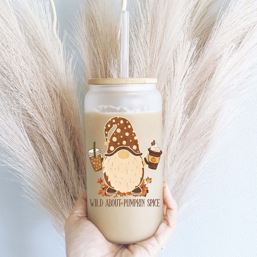 Gnomes Iced Coffee Cups Fall Coffee Cups Gnome Pumpkin Spice Glass Can ...