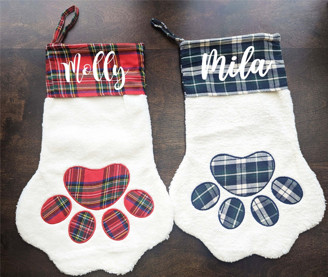 Custom Pet Stocking, Custom Dog Stocking, Custom Cat Stocking, Dog Paw ...