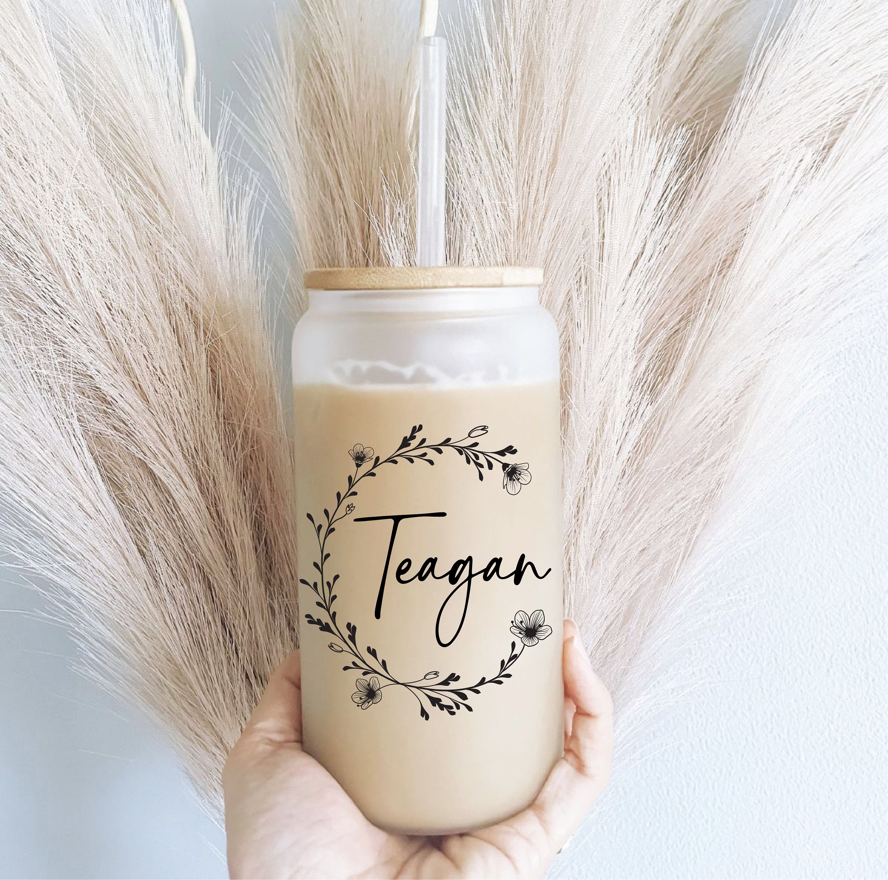 Personalized Iced Coffee Cup With Name Lid & Straw Bridesmaid Proposal ...