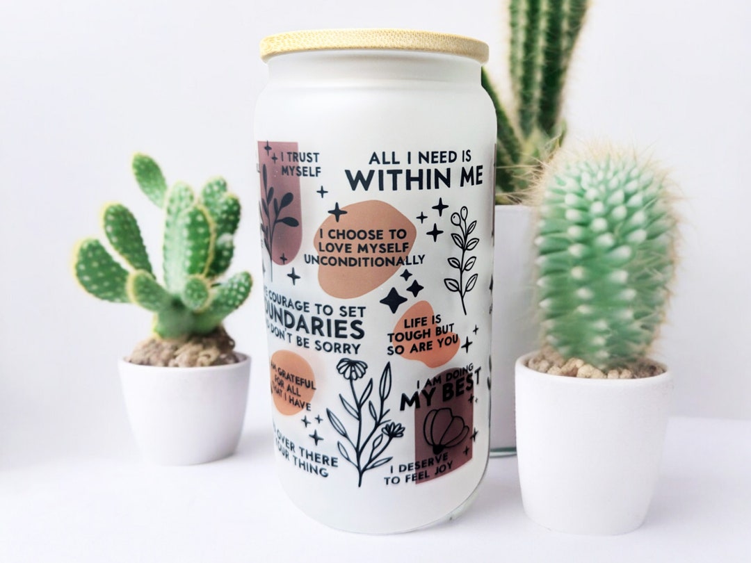 Positive Daily Reminders Iced Coffee Cup Positive Affirmation Cup Daily ...