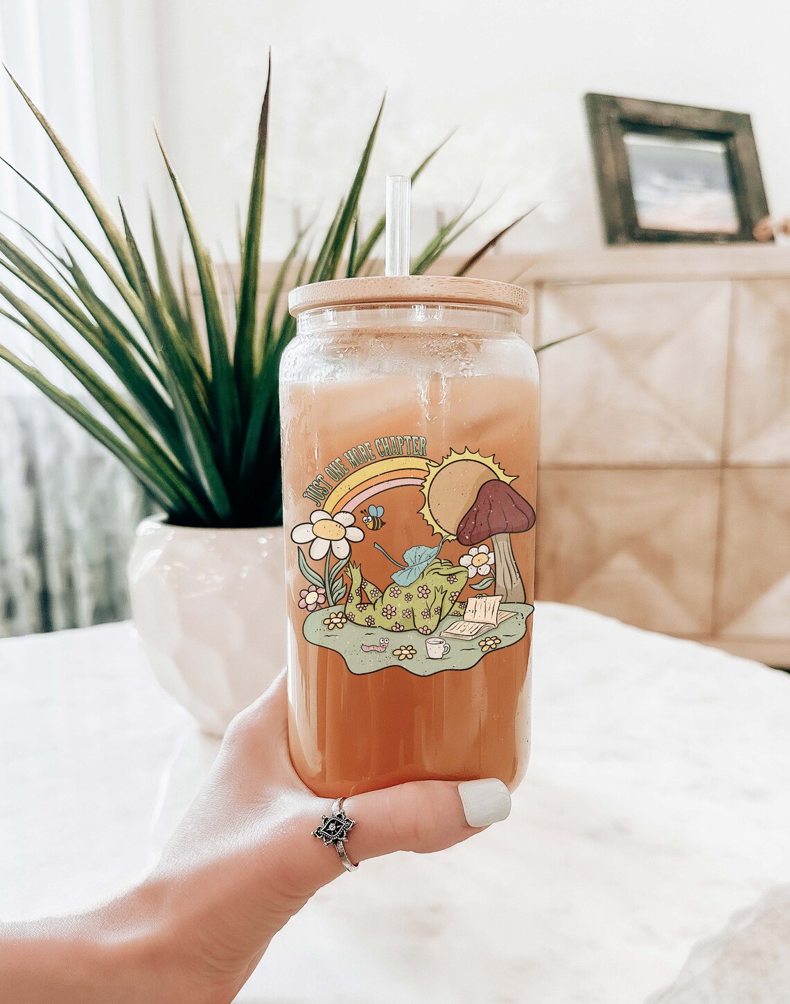 One More Chapter Iced Coffee Glass With Lid and Straw Iced Coffee Cups ...