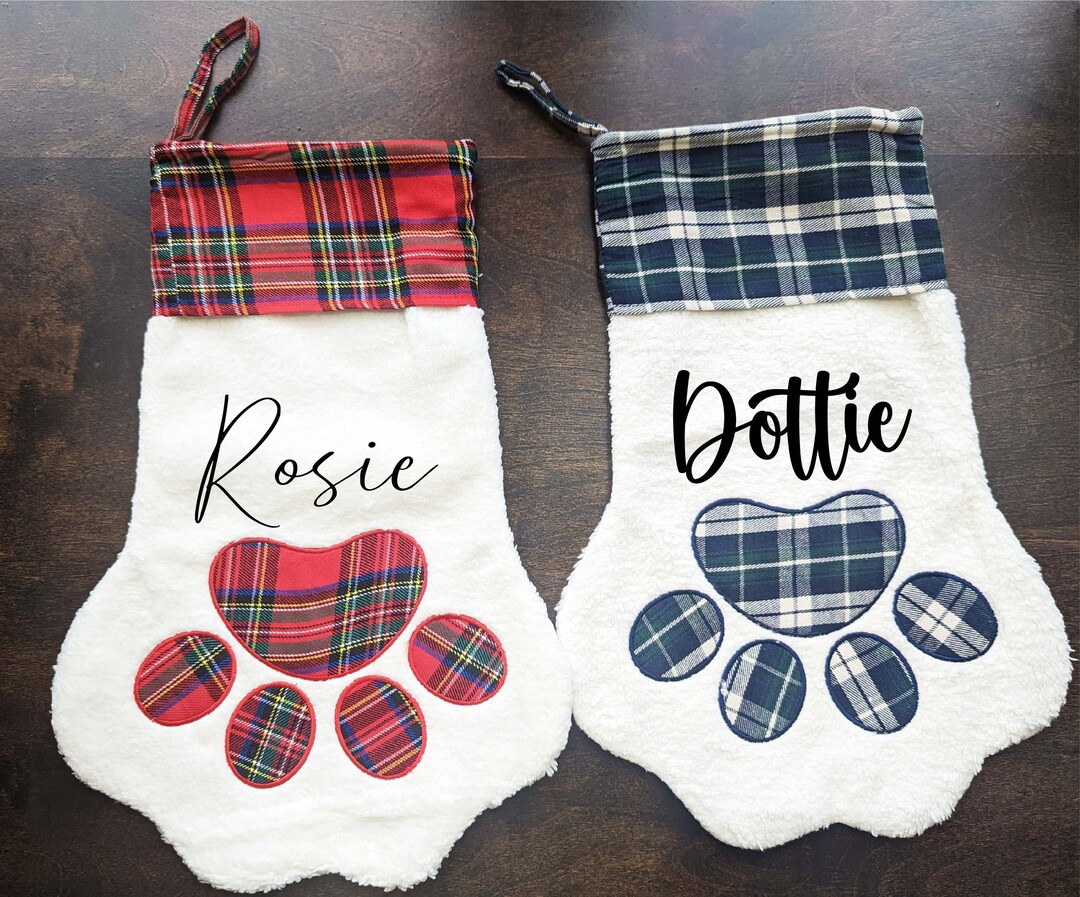 Custom Pet Stocking, Custom Dog Stocking, Custom Cat Stocking, Dog Paw ...