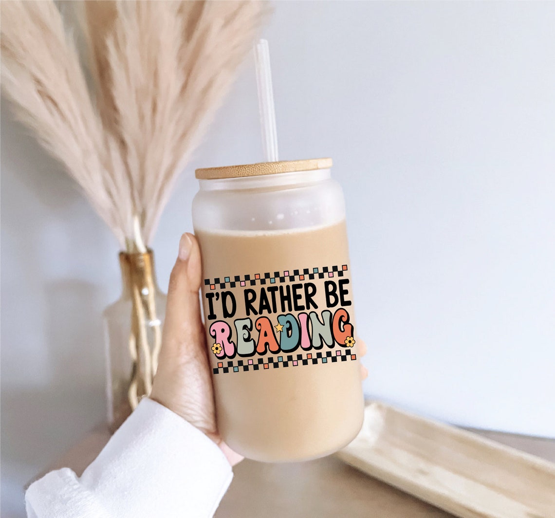 Readers Iced Coffee Cups Glass Can Tumbler With Lid Book Lover - Etsy