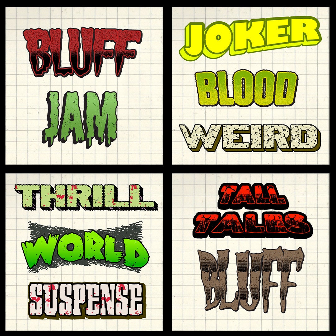 Vintage Horror Theme Graphic Text Styles Pack Y2k Symbol, Y2k Halloween ...