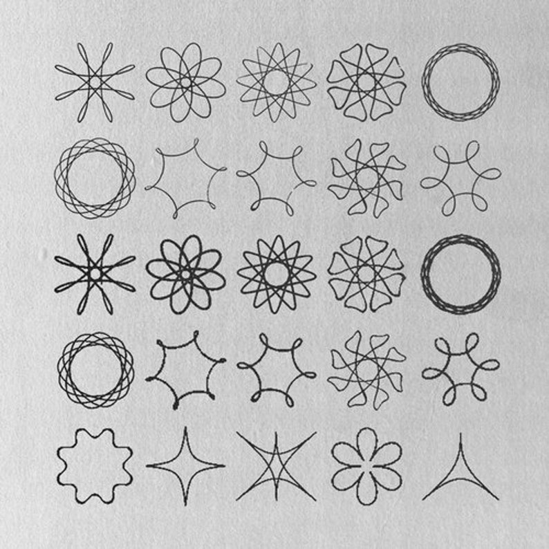 8-bit Digital Spirographs Assets Pack | Spirograph Art, Spirograph Svg ...
