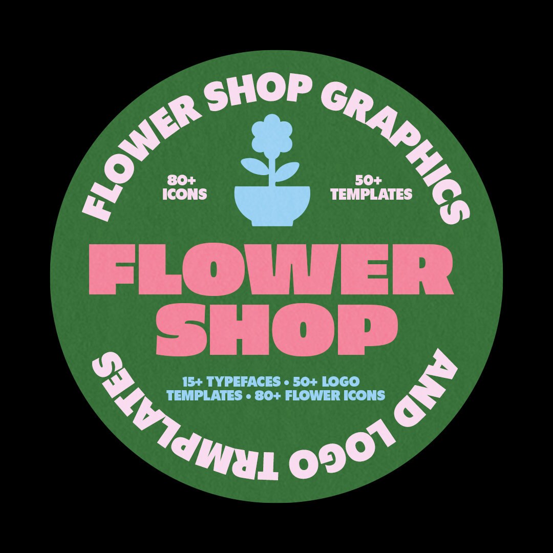 Flower Shop 130 Graphics and Logo Templates Editable Retro Flower Logo ...