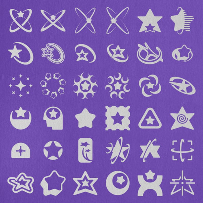 40+ Celestial Stars & Icons Assets Pack | Y2k Symbol, Y2k Svg, Y2k ...