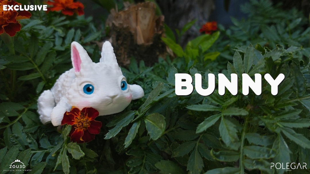 Bunny 3D Printed Figurine by Zou3d - Cute Decor for Home or Gifts - Etsy