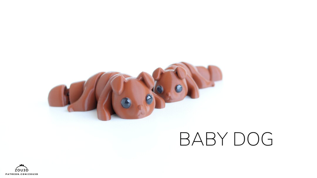 3D Printed Baby Dog Figurine by Zou3d Cute Customizable Collectible - Etsy
