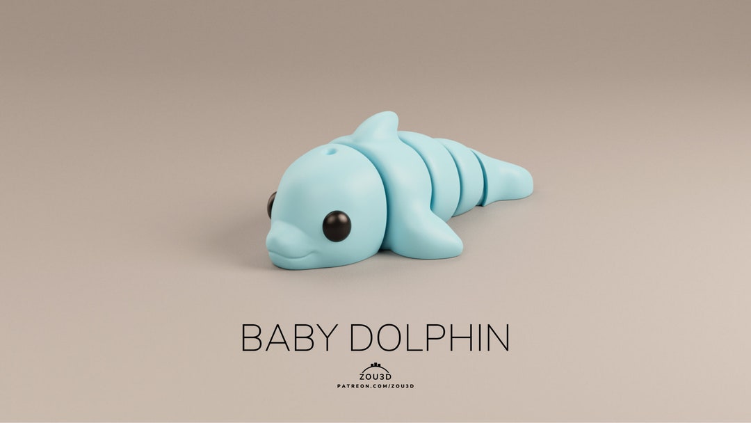 3D Printed Baby Dolphin by Zou3d - Cute Ocean Decor - Etsy