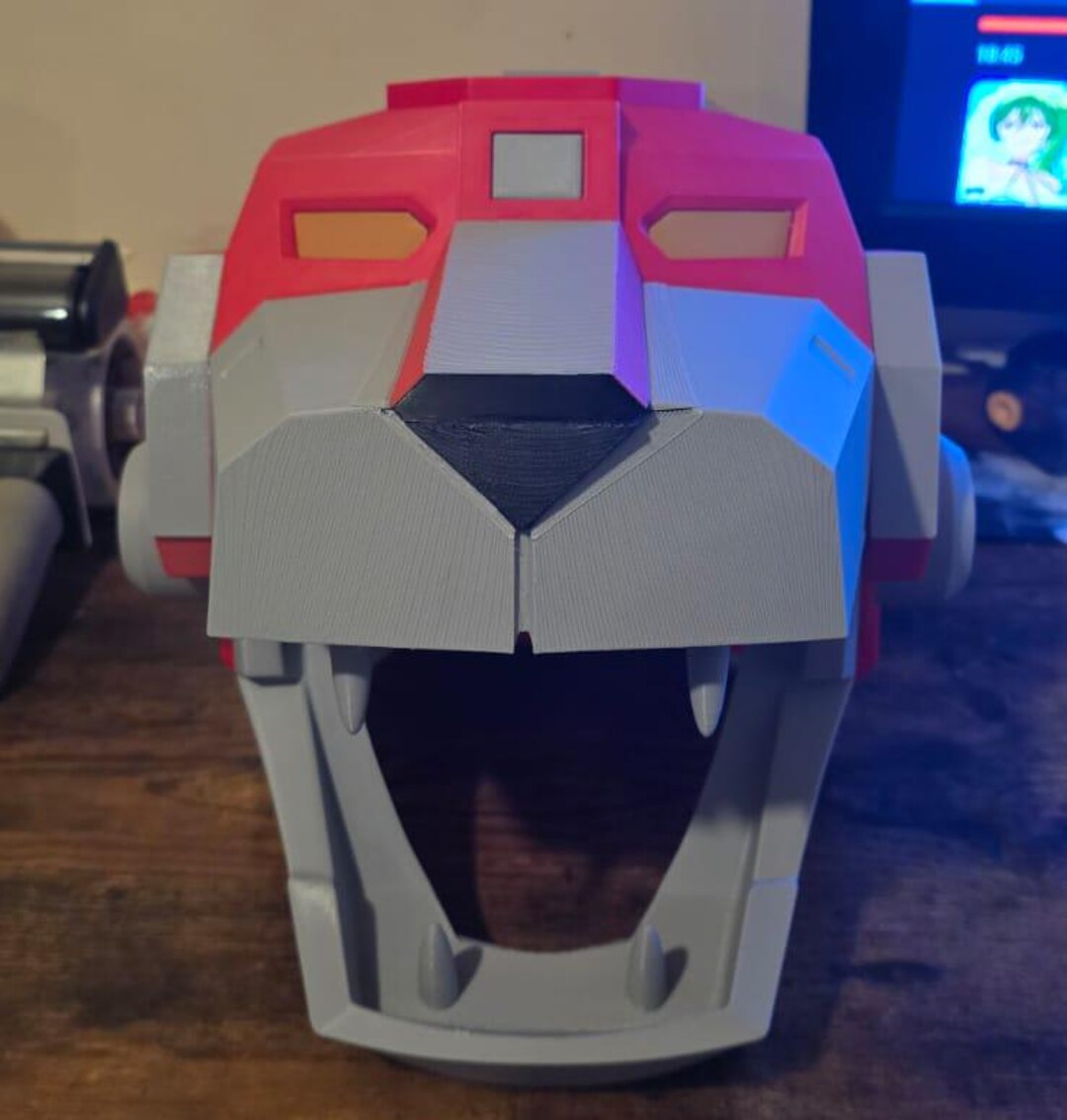 3D Printed Red Lion Voltron Helmet - Adjustable Magnetized Design ...