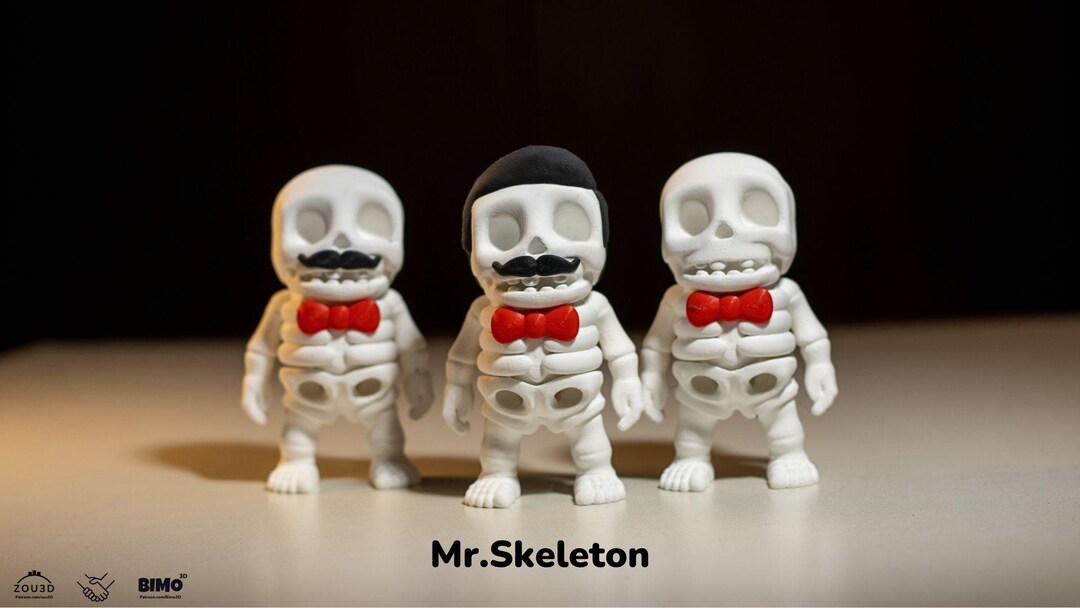 3D Printed Tiny Skeleton Sculpture by Zou3d - Adorable Collectible ...