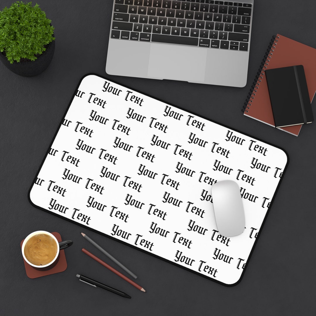 Personalized Titan White Logo Style Desk Mat Custom Text Desk Pad With ...