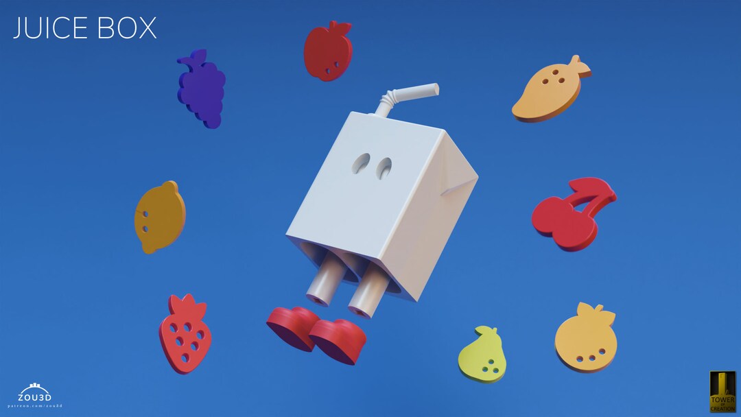 Juice Box 3d Printed With Hidden Legs Designed by Zou3d - Etsy