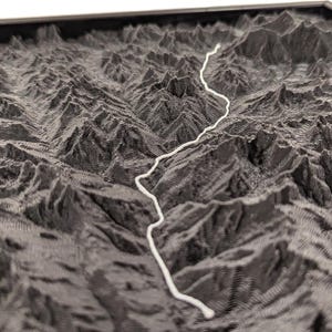 Custom 3D Topographic Trail Map Framed Wall Art - Etsy