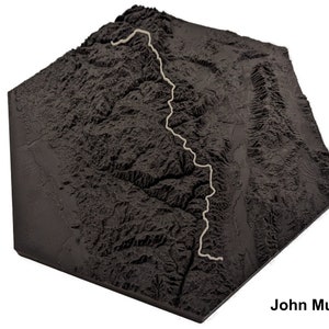 Custom 3D Topographic Trail Map Hexagon Wall Art - Etsy