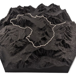 Four Pass Loop 3D Topographic Trail Map Wall Art - Etsy