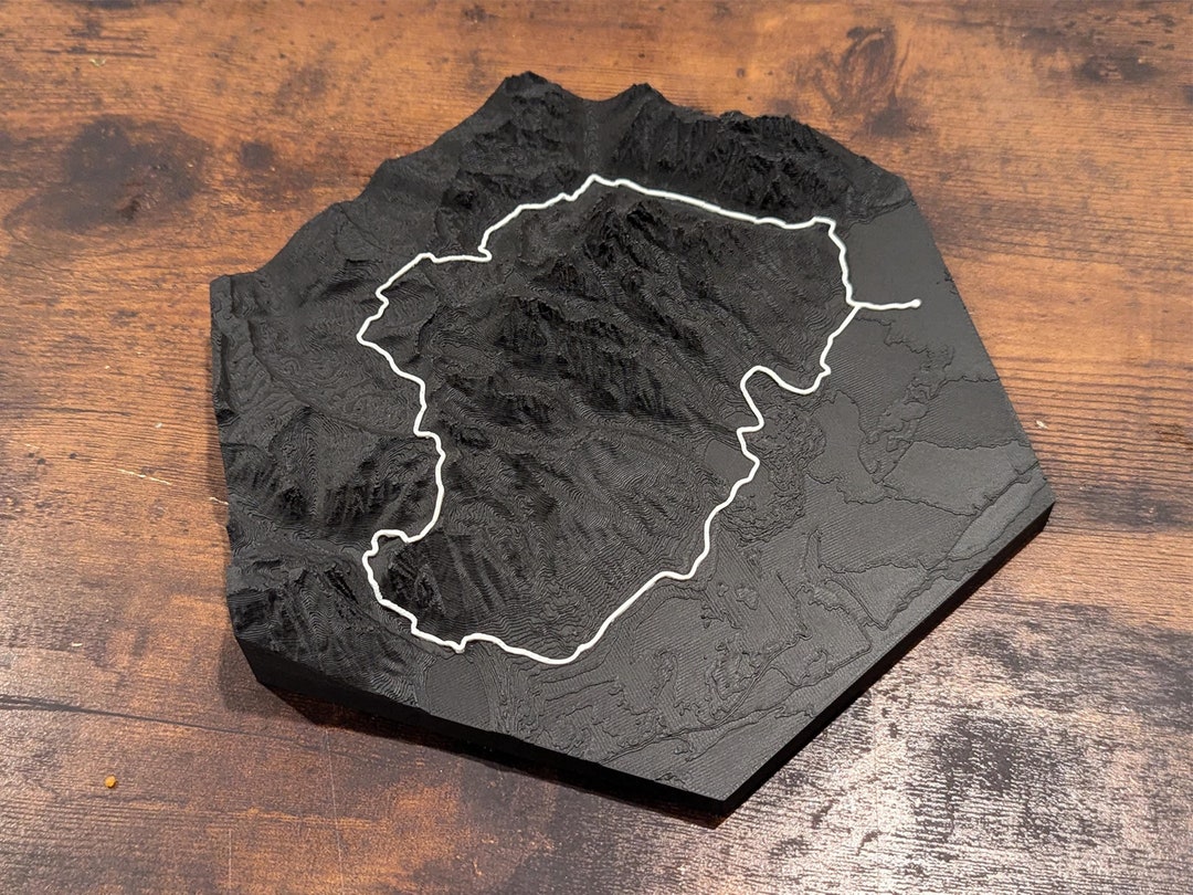 Grand Teton Loop Topographic Trail Map Wall Art - Etsy