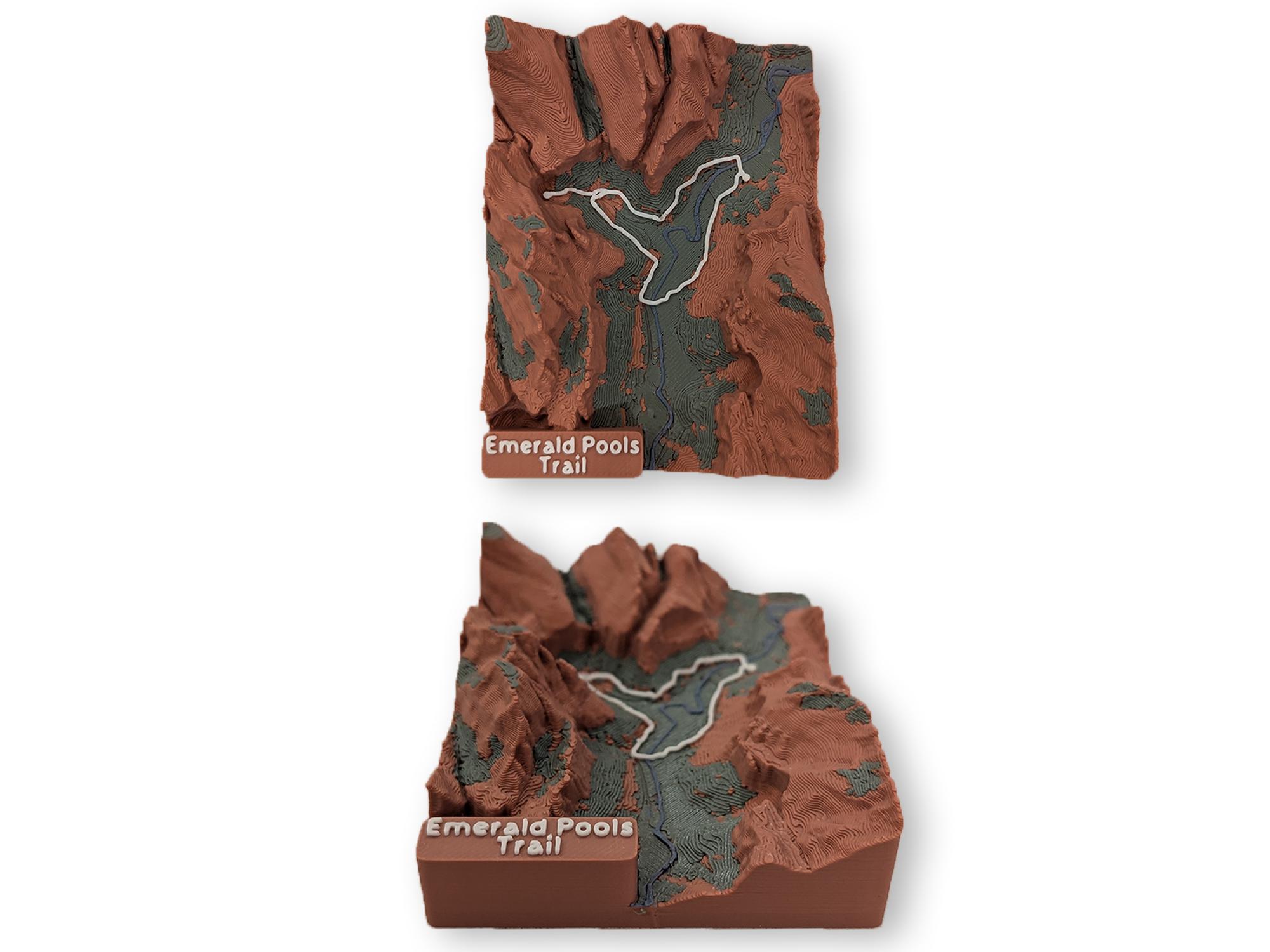Emerald Pools Zion 3D Trail Map Magnet - Etsy