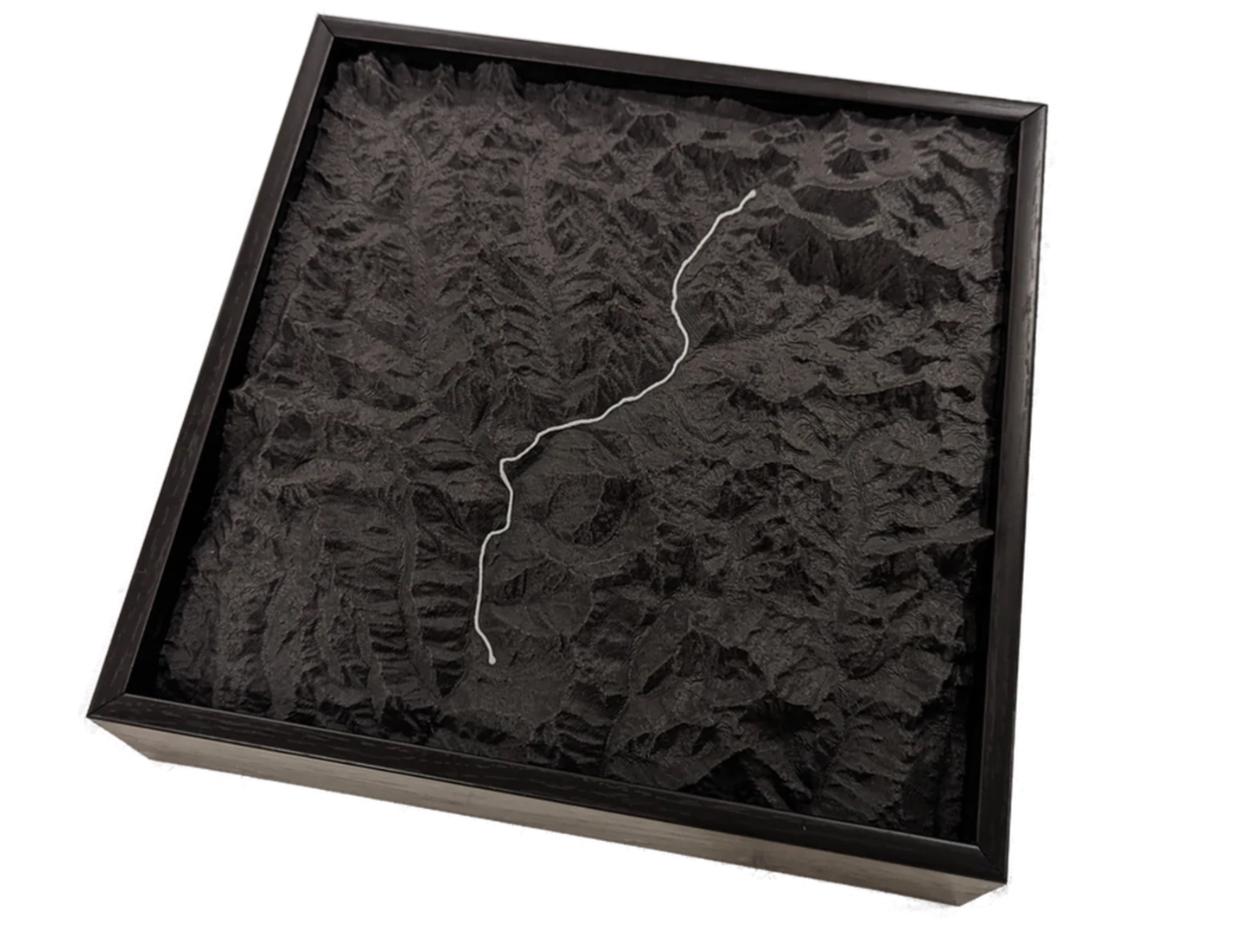 Custom 3D Topographic Trail Map Framed Wall Art - Etsy