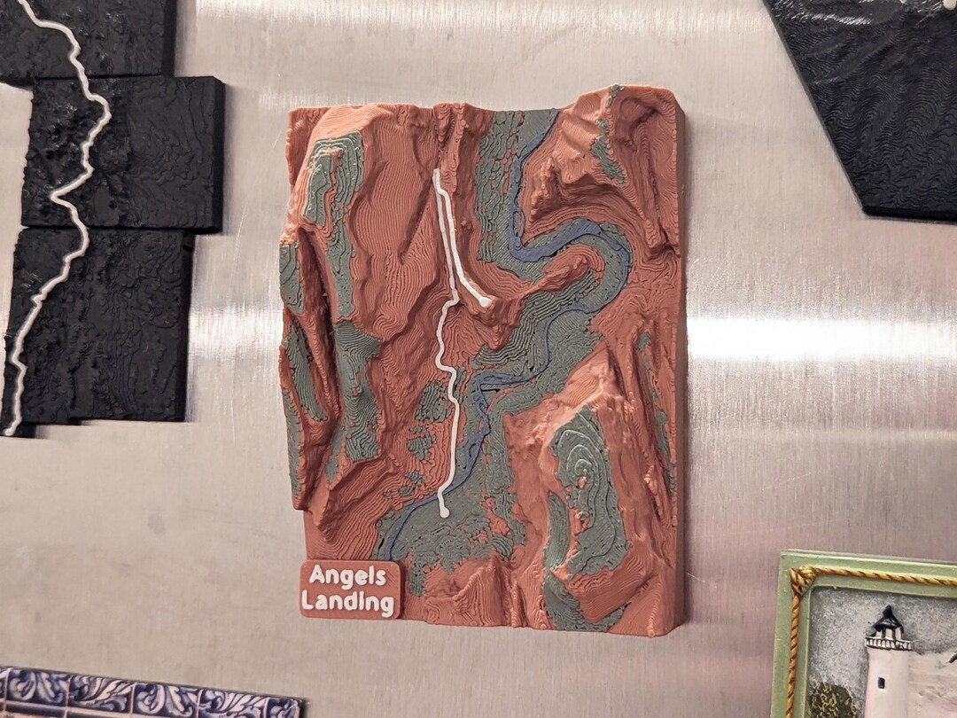 Angels Landing Zion 3D Trail Map Magnet - Etsy