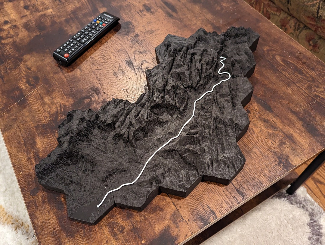 Custom 3D Topographic Trail Map Wall Art - Etsy