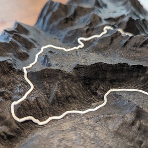 Four Pass Loop 3D Topographic Trail Map Wall Art - Etsy