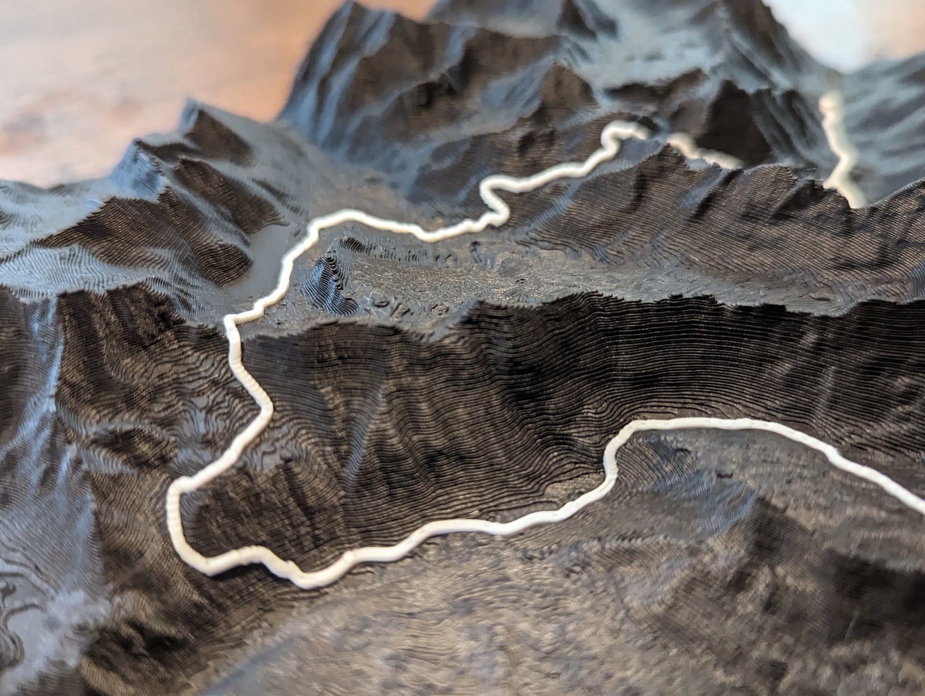 Four Pass Loop 3D Topographic Trail Map Wall Art - Etsy